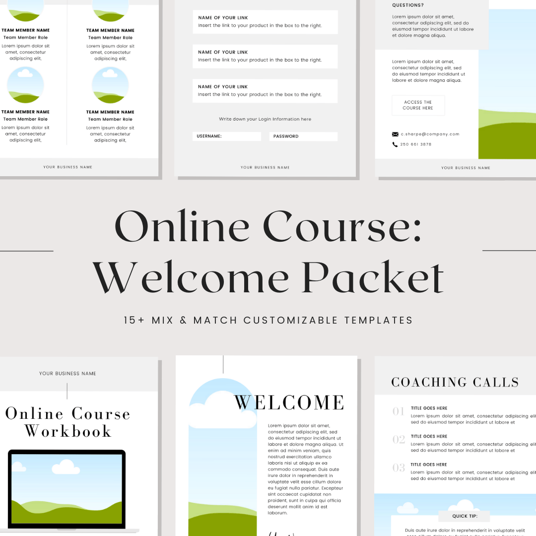Online Course Welcome Packet Templates • Brand Glow Up